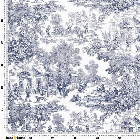 Toile Du Jouy Azul 80162040 Telas And Tonos