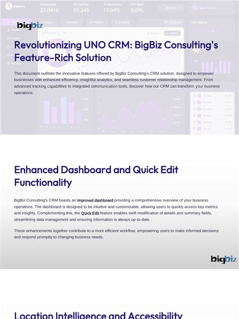 Revolutionizing Crm Bigbiz Consultings Feature Rich Solution Pdf
