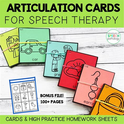 Articulation Cards And Sheets For Speech Therapy Adventures In