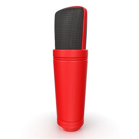 Premium Photo | A red microphone with a red cover and a black speaker.