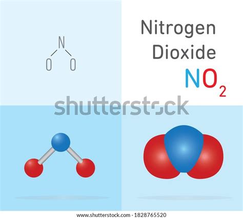 Nitrogen Dioxide No Gas Molecule Two Stock Vector Royalty Free Shutterstock
