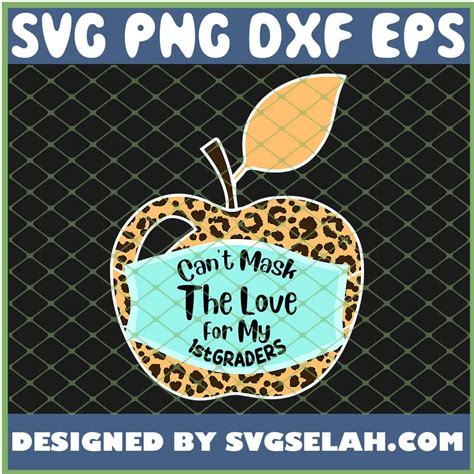 cant mask the love for my first graders heart svg png dxf eps