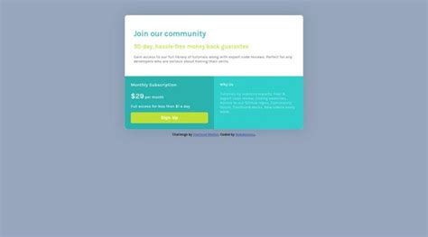 Frontend Mentor Single Price Grid Component Made With Html And Css