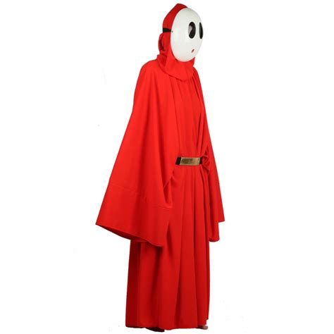 Super Mario Shy Guy Costume Bright Red Robe With Hood Shy Guy Cosplay
