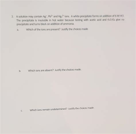 Solved QUESTIONS Write Balanced Net Ionic Equations For Chegg
