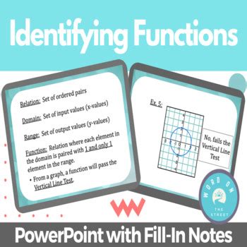 Identifying Functions PowerPoint With Guided Notes By Word On The Street