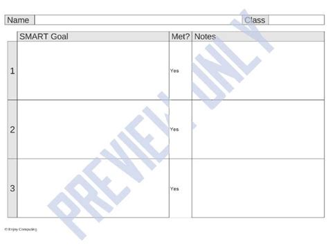 Smart Goals Lesson Tracker Teaching Resources