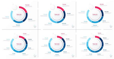 Premium Vector Set Of Vector Round Chart Diagrams Infographic Presentation Report