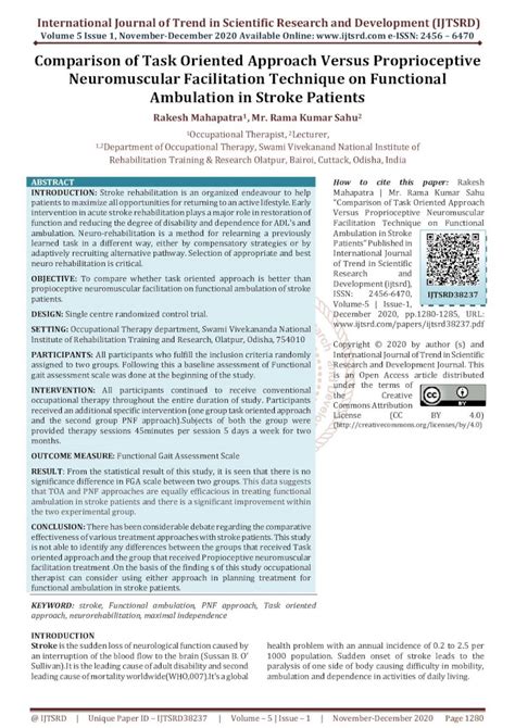 Pdf Comparison Of Task Oriented Approach Versus Proprioceptive Neuromuscular Facilitation