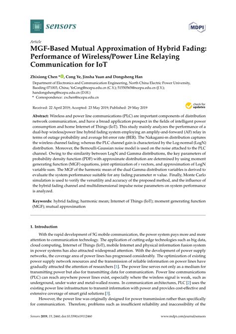 Pdf Mgf Based Mutual Approximation Of Hybrid Fading Performance Of