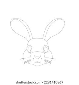Lineart Rabit Vector Illustrationbeautifull Rabit Line Stock Vector Royalty Free