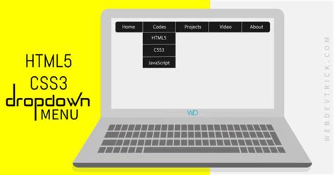 simple html and css dropdown menu source code web dev trick