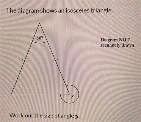 The Diagram Shows An Isosceles Triangle 36° Work Out The Size Of Angle Y Diagram Not