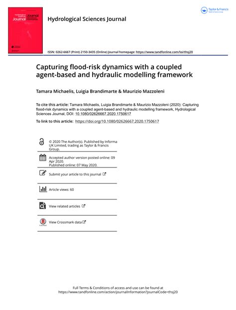 PDF Capturing Flood Risk Dynamics With A Coupled Agent Based And Hydraulic Modelling Framework