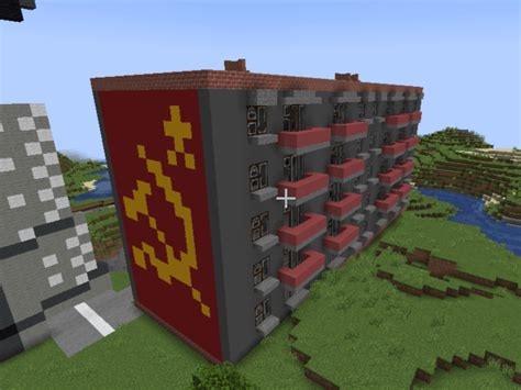 Soviet Building With A Huge Lenin Monument R Minecraftbuilds