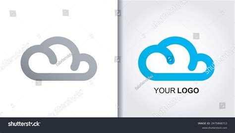Blue Cloud Logo Icon Template Stock Vector Royalty Free 2475868713