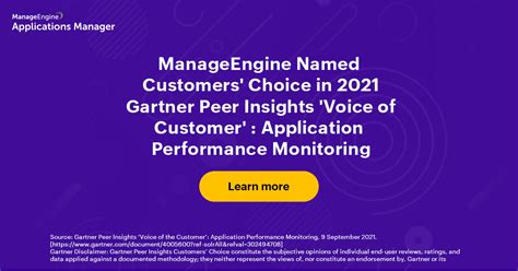 Manageengine Recognized As A Customers Choice In 2021 Gartner Peer