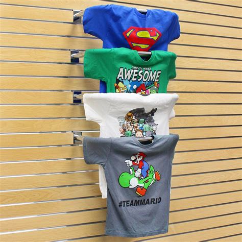 Slatwall Apparel Displays 22 Inch Chrome T Shirt Display For Slatwall