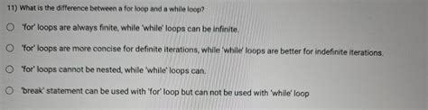 11 What Is The Difference Between A For Loop And A While Loopfor Loo