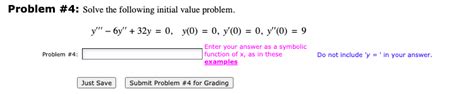 Solved Problem Solve The Following Initial Value Chegg Com