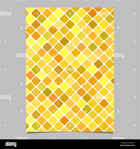 Yellow Square Pattern Brochure Design Vector Tile Mosaic Document Background Stock Vector
