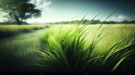 Grass Sky Green Tree Background Grass Sky Big Tree Background Image And Wallpaper For Free