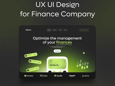 finance company gixlo ux ui concept behance web design minimal