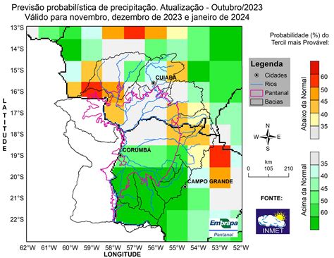 Geohidro Pantanal Mapa De Previsão De Precipitação Para A Bacia Do