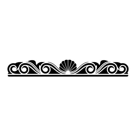 Elegant Black White Scroll Border With Seashell Motif 67210210 Vector