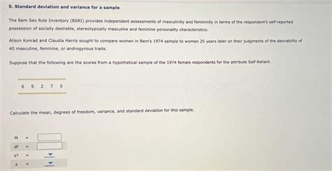 [solved] 5 Standard Deviation And Variance For A Sample T