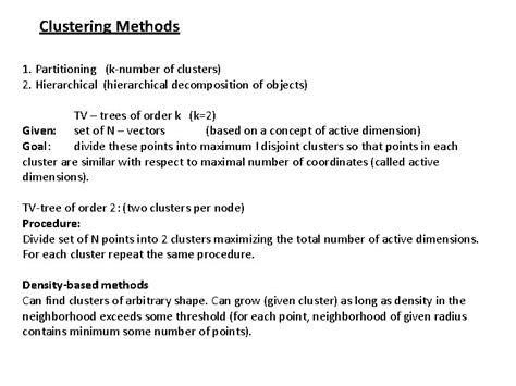 clustering 1 types of data partitioning methods hierarchical