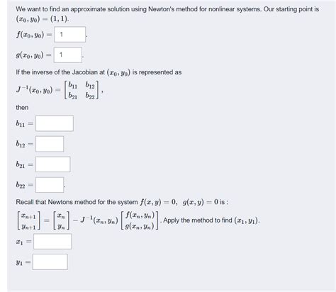 Solved Jacobian Matrix Consider The Following System Of Chegg