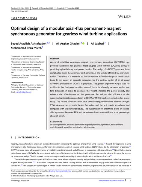 Pdf Optimal Design Of A Modular Axial‐flux Permanent‐magnet