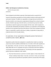 5HR02 Assignment Docx 5HR02 5HR02 Talen Management And Workforce Planning Task One