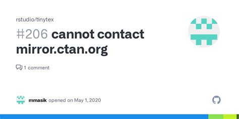 Cannot Contact Mirror Ctan Org Issue 206 Rstudio Tinytex GitHub