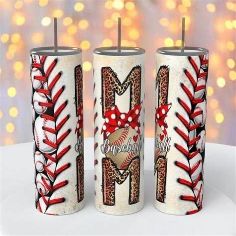 20 Oz Baseball Mom Sports Mug Sublimated Insulated Tumbler For Hot