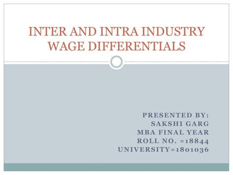 Wage Differentials Compensating Differentials Pptx