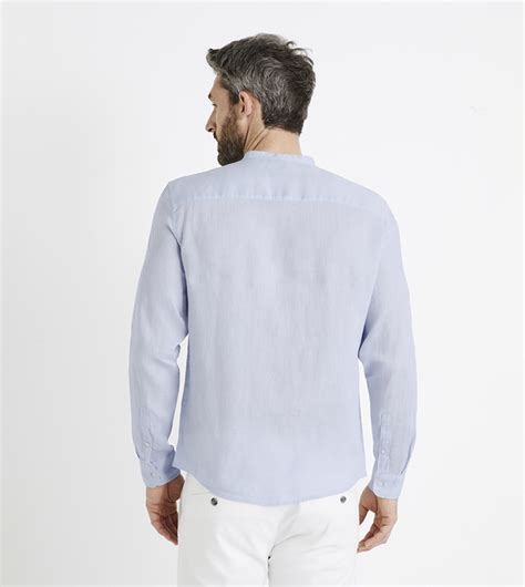 Buy Celio Damaolin Mandarin Collar Shirt In Blue 6thstreet Kuwait