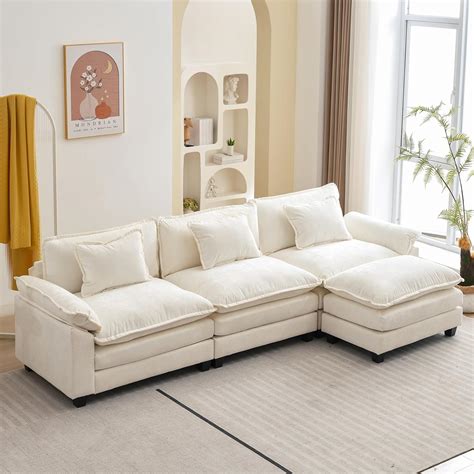 Vuyuyu L Shape Sofa Comfy Sectional Cloud Couch For Living