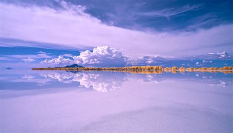Reflejo Surreal Del Cielo En El Salar De Uyuni Stock De Ilustración