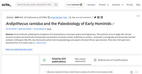Ardipithecus Ramidus And The Paleobiology Of Early Hominids