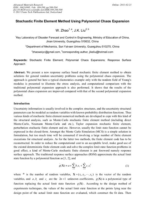 stochastic finite element method using polynomial chaos expansion