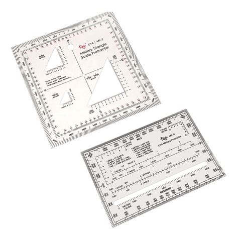 Military Map Protractor 2 Pack Set Coordinate Scales For Map Reading And Navigation 330458