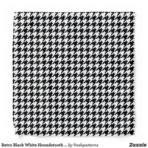 Retro Black White Houndstooth Weaving Pattern Bandana Zazzle Retro Black White Houndstooth Weaving Pattern Bandana Zazzle