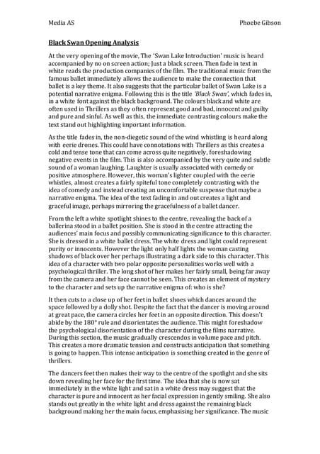 Black Swan Opening Analysis Docx Black Swan Opening Analysis Docx