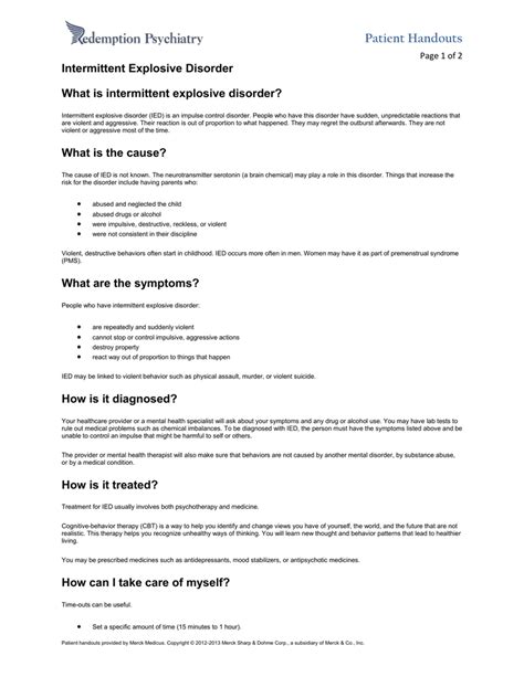 Intermittent Explosive Disorder