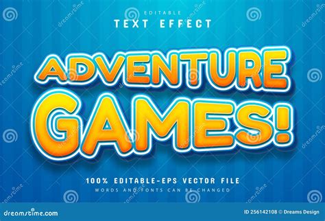 Adventure Game Text Effect Stock Vector Illustration Of Element