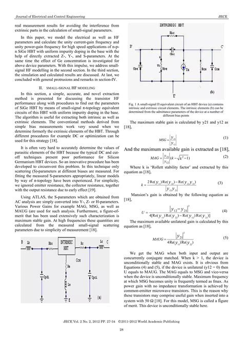 Electrical Parameter Extraction And Modeling Of Sige Hbt For