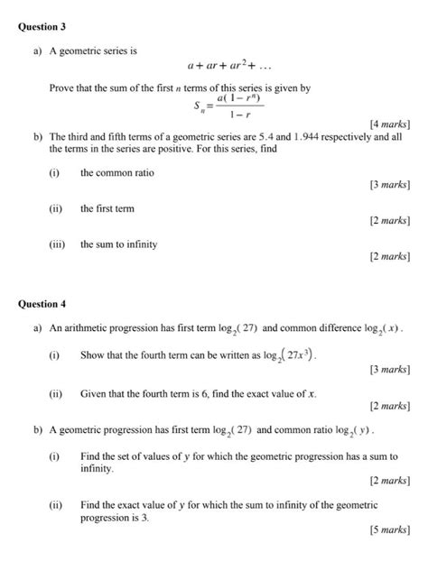 Solved Question 1 A In An Arithmetic Progression The Sum