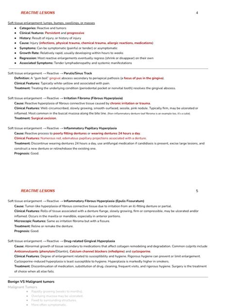 Reactive Lesions Lecture 6 Pdf Neoplasms Epithelium